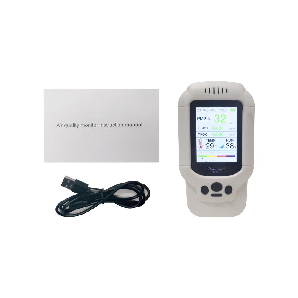 Portable Air Quality Monitor, PM2.5/HCHO/TVOC/TEMP/HUM | sisco.com